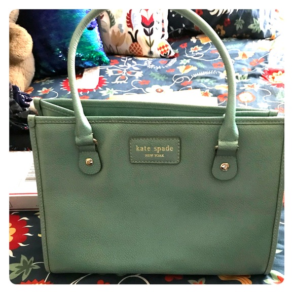 kate spade | Bags | Vintage Kate Spade Box Leather Bag In Sea Foam ...
